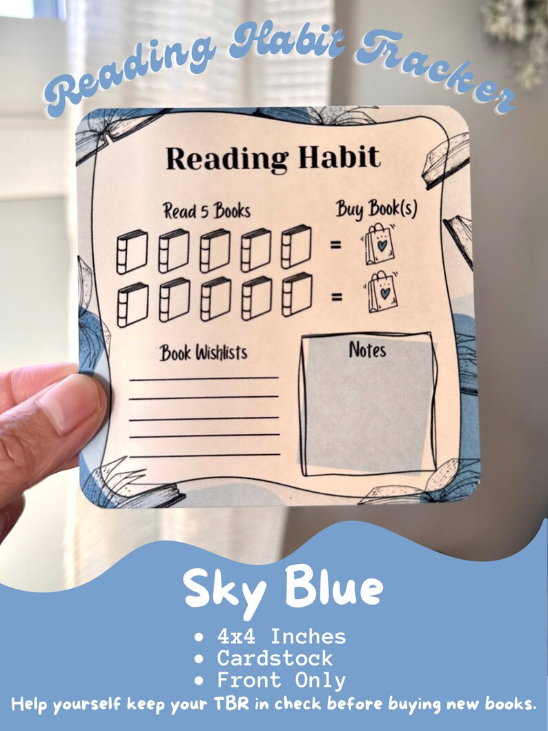 Reading Habit Tracker Cards | Pastel Colors, Book Wishlist - Etsy