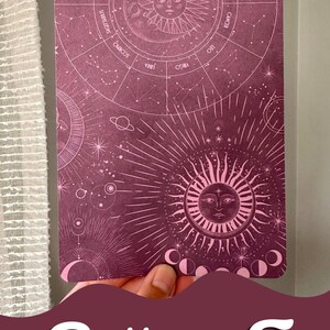 Kindle Cardstock Insert Celestial Zodiac Patterns Stars, Moon & Sun ...