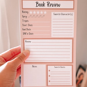 Book Review Notepad: Pastel Stationery Gift for Readers (40 Pages) - Etsy
