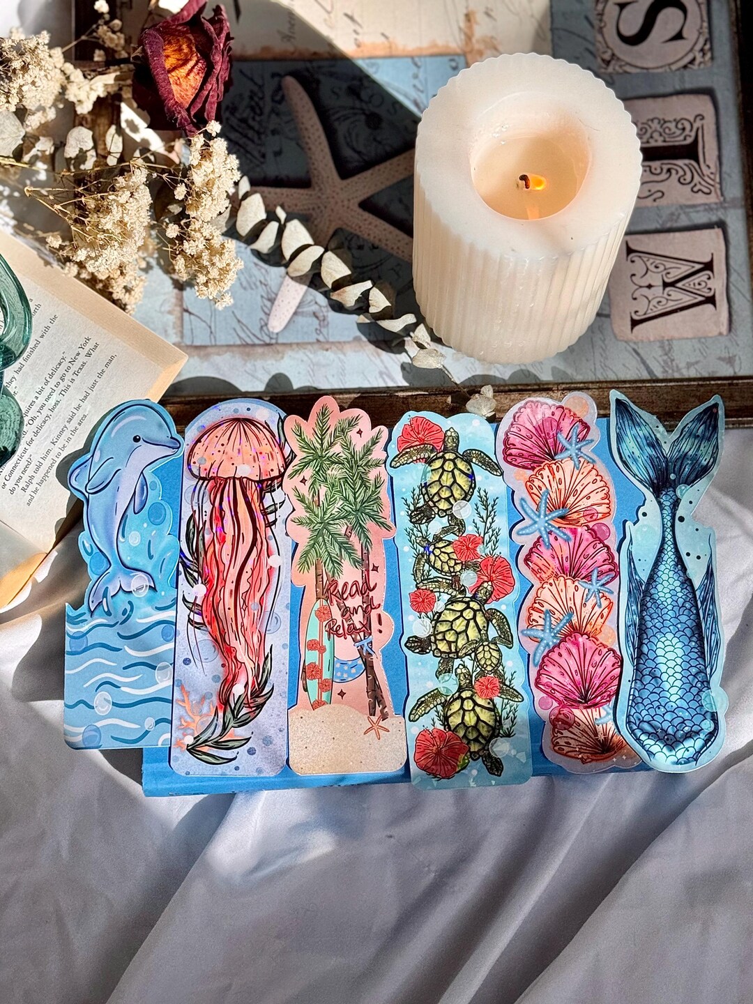 Holographic Under the Sea Bookmark Collection: Mermaid, Dolphin, Sea ...