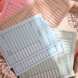6 Book Review Cards |4.5”x6.5” | Pink, Sky Blue, Mint, and Pastel Brown ...