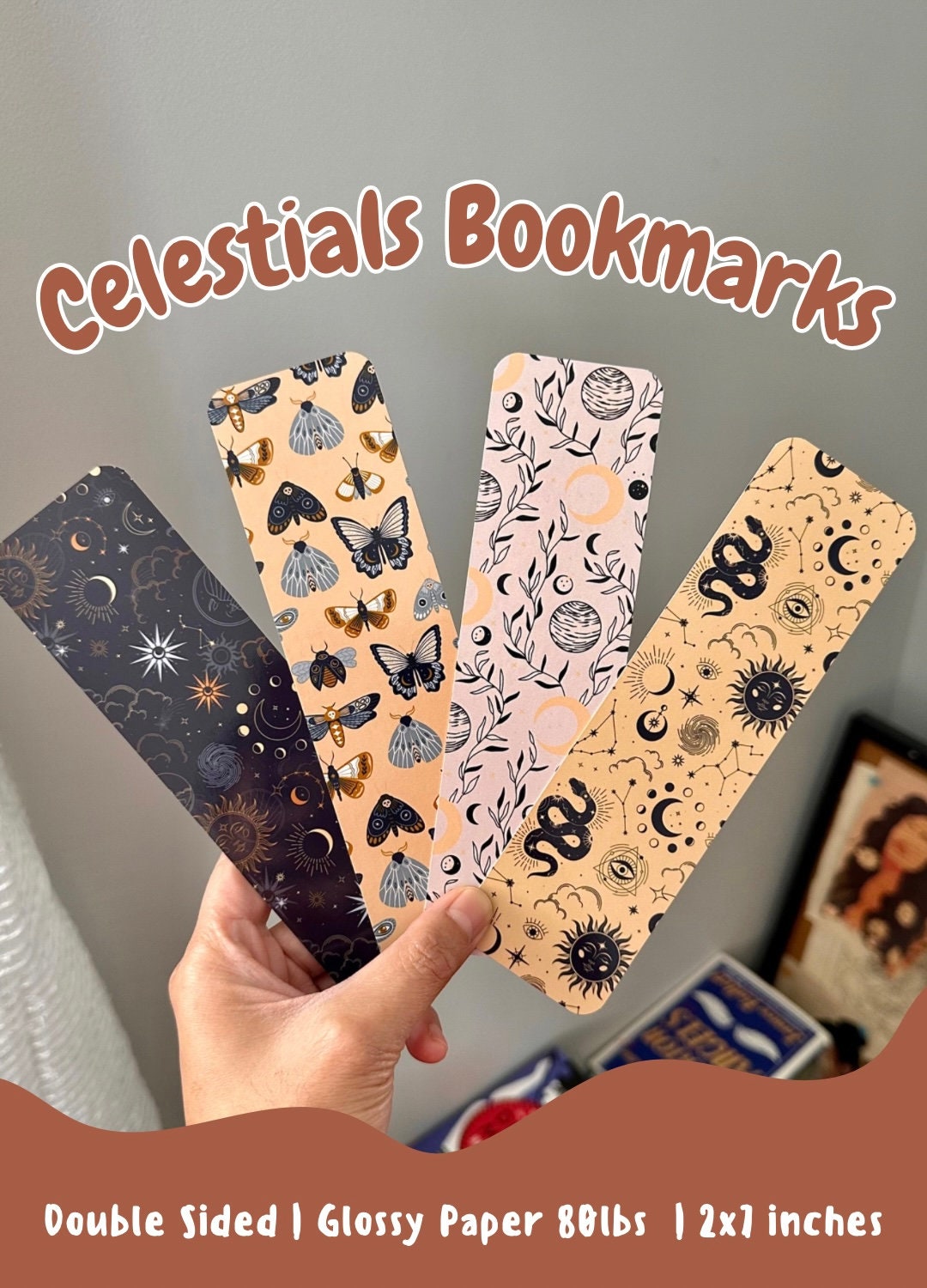 Celestial Magic Bookmark | Celestial, Mystic, Moth, Sun, Star and Moon ...