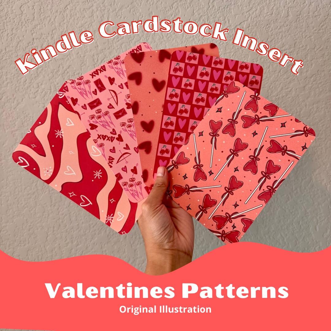 Valentines Kindle Paperwhite Insert: Handmade Illustrated Cardstock - Etsy
