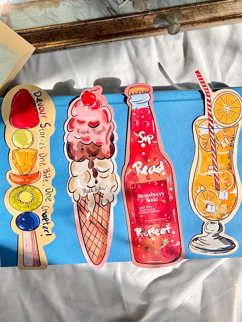 Holographic Summer Bookmark Collection: Ice Cream, Lemonade, Soda - Etsy