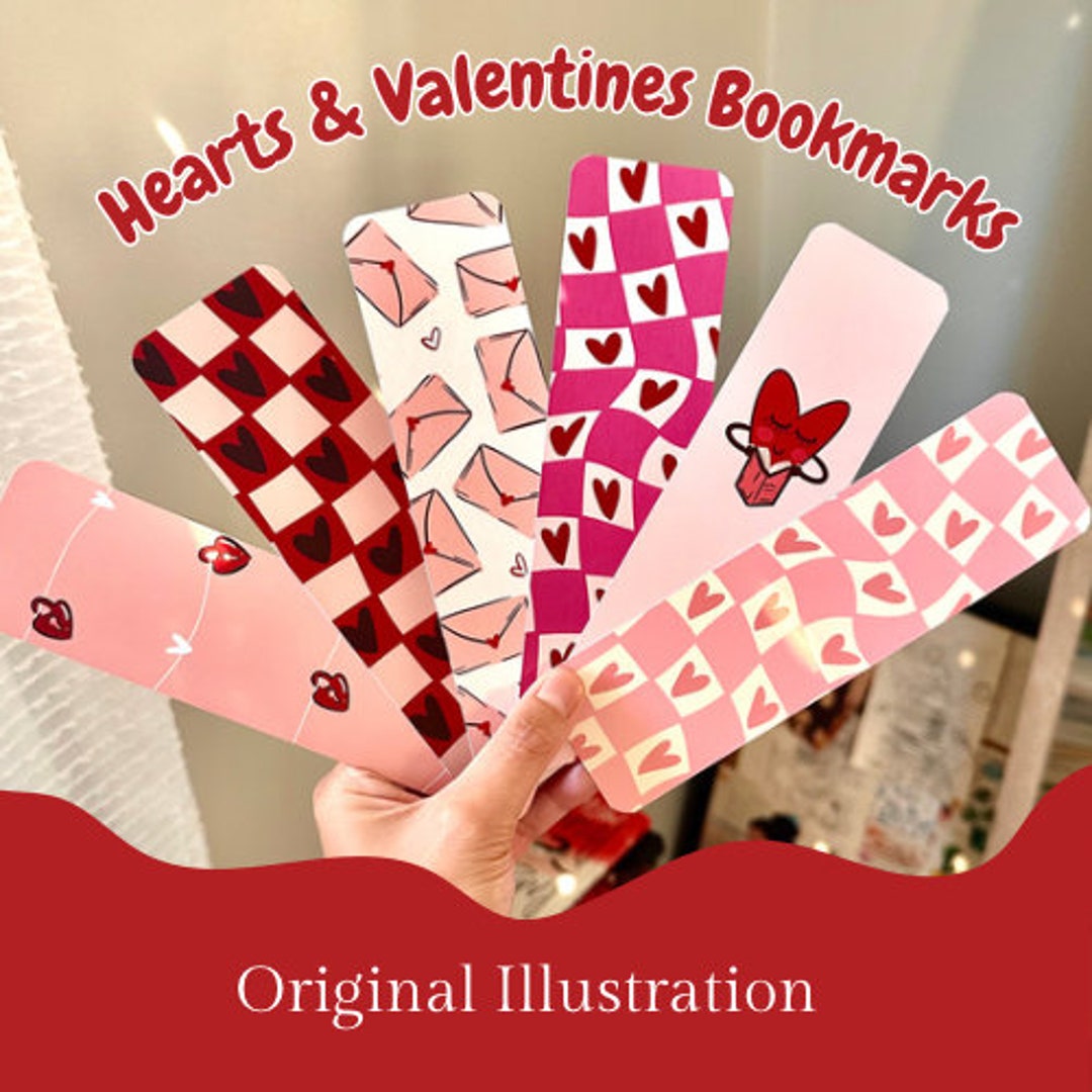 Hearts Bookmarks Hearts Retro Wavey Hearts Heart - Etsy