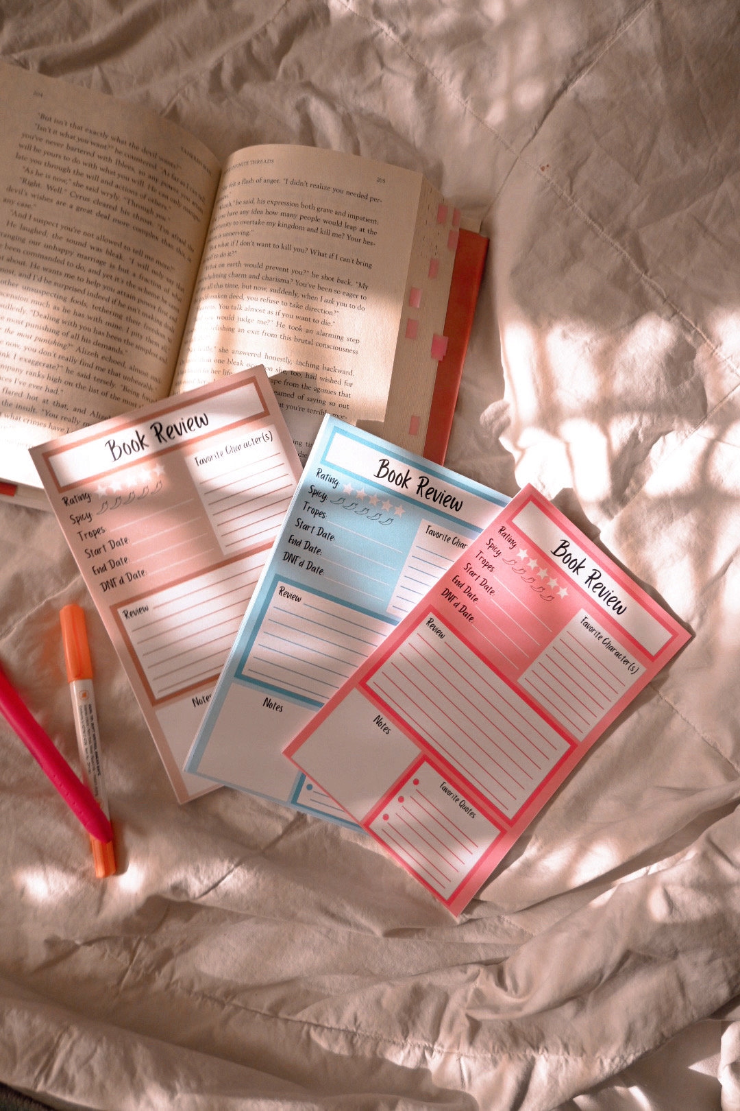 Book Review Notepad: Pastel Stationery Gift for Readers (40 Pages) - Etsy