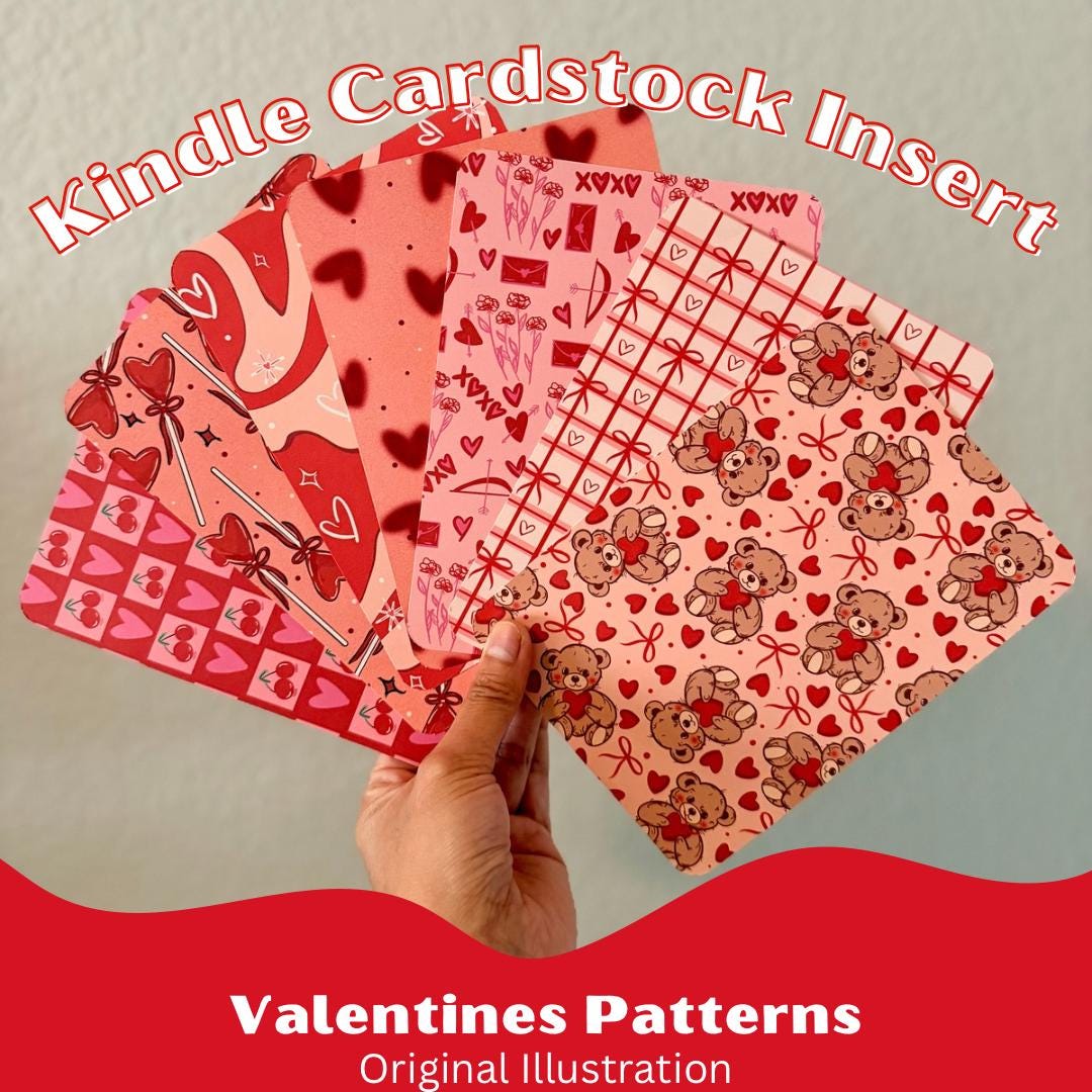 Valentines Kindle Paperwhite Insert: Handmade Illustrated Cardstock - Etsy