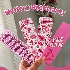 Cowboy Bookmarks | Western, Cowgirl, and Pink Bookmarks| Bookish and ...