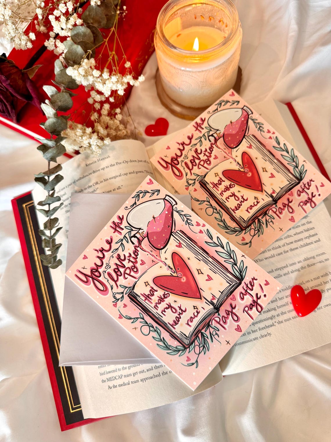 Set of 3 Valentines Bookish Greeting Cards or Individual | Valentine’s ...