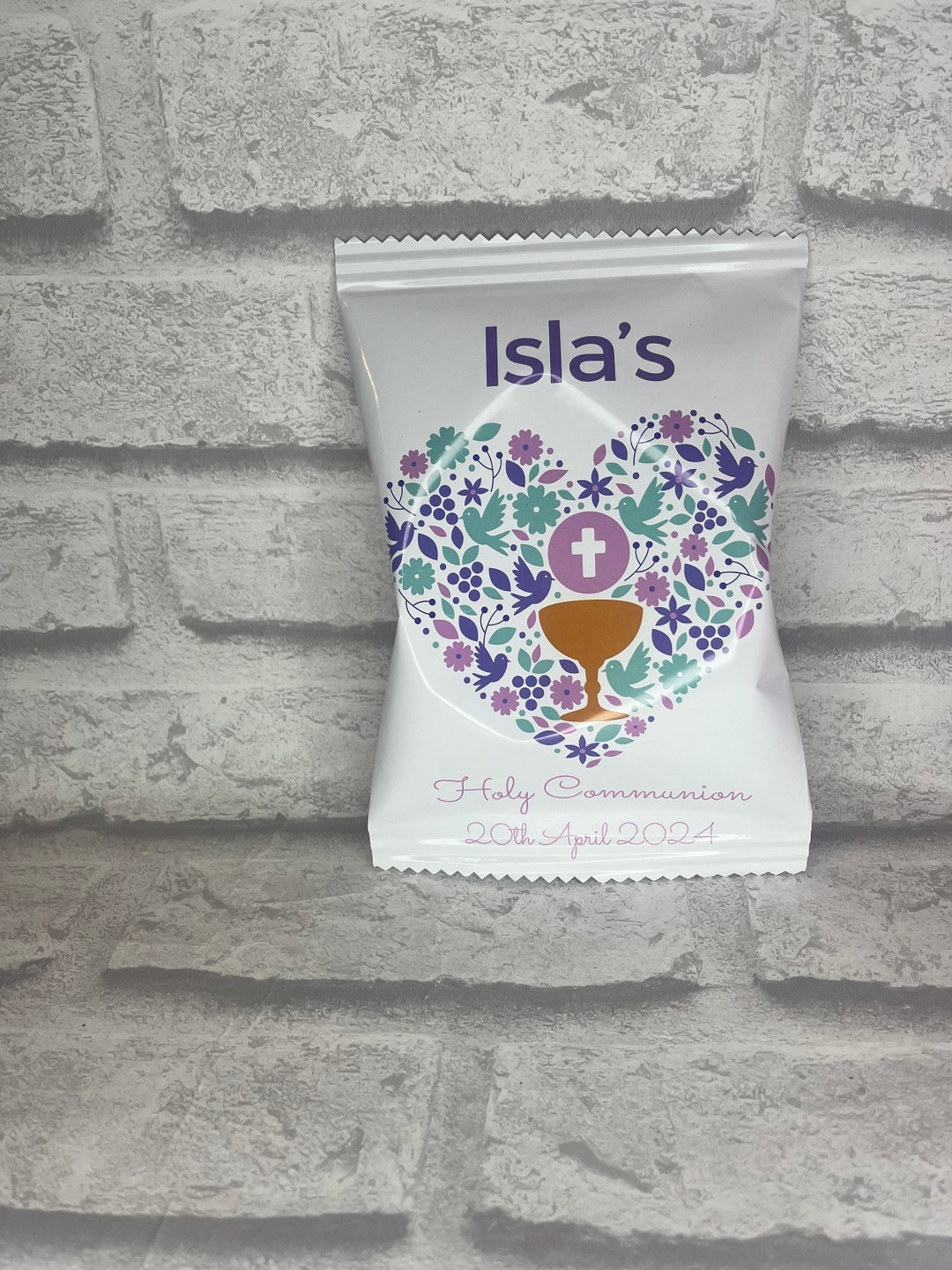 Heart Holy Communion, Confirmation, Wedding, Christening Crisps Bag ...