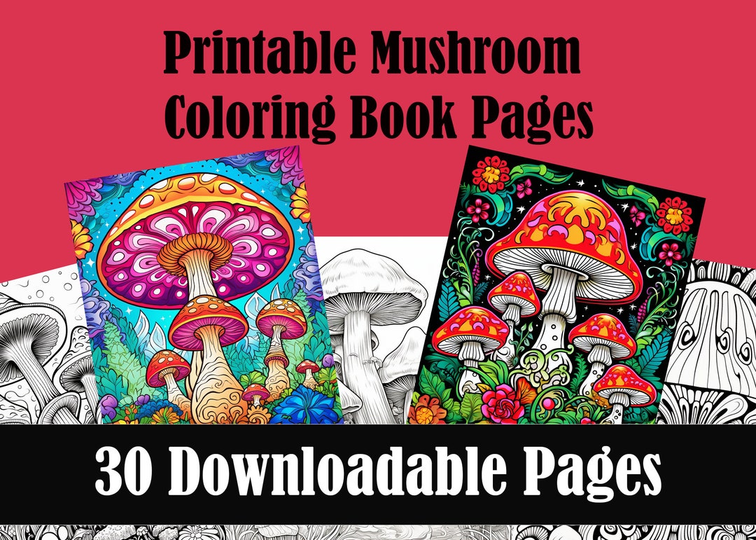 Mushroom Coloring Pages, 30 Digital and Printable Coloring Pages - Etsy