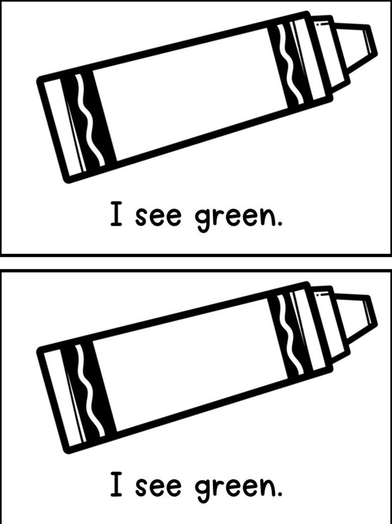 I See Colors Book- Emergent Reader- Coloring- Prek- Kinder - Etsy