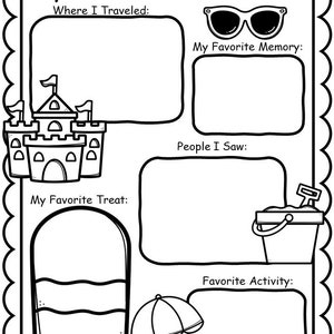 Summer Favorites Worksheet: Fill-in Activity (PDF Download) - Etsy