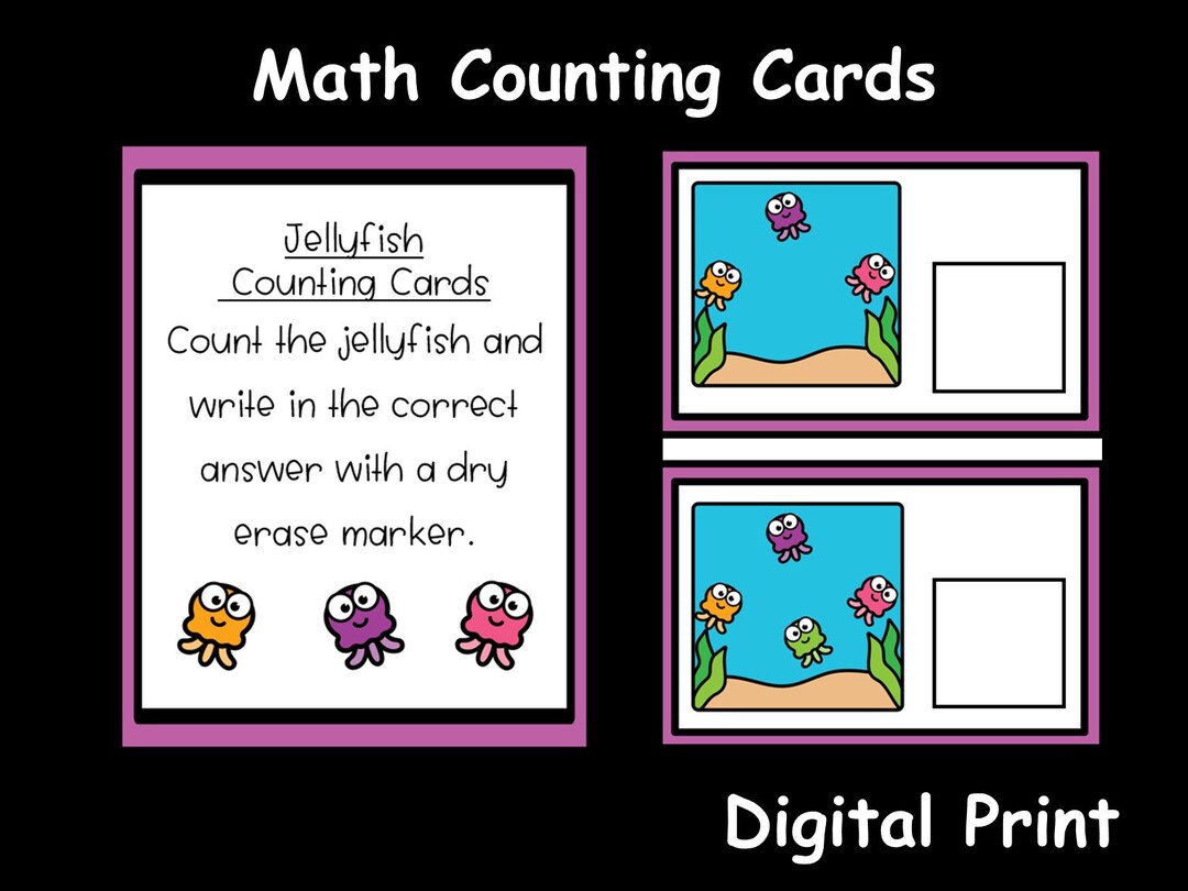 Jellyfish Counting Cards - Etsy