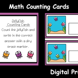 Jellyfish Counting Cards - Etsy