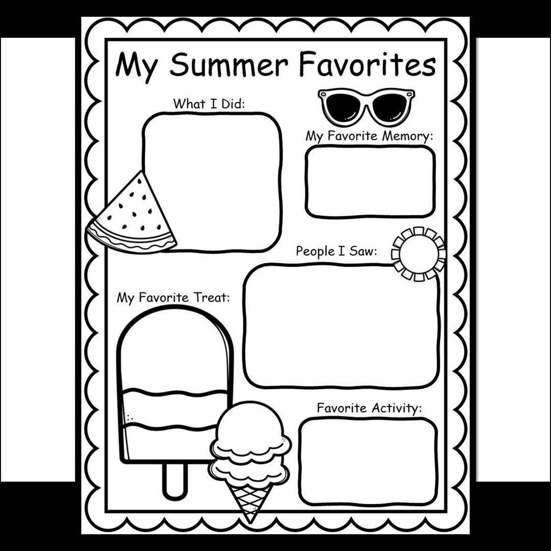 Summer Favorites Worksheet: Fill-in Activity (PDF Download) - Etsy