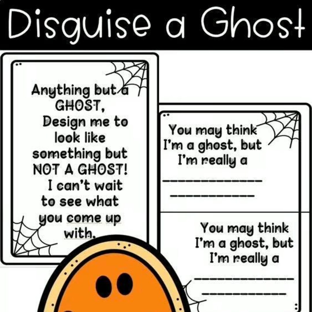 Disguise a Ghost Craft: Halloween Writing Activity (instant Download ...