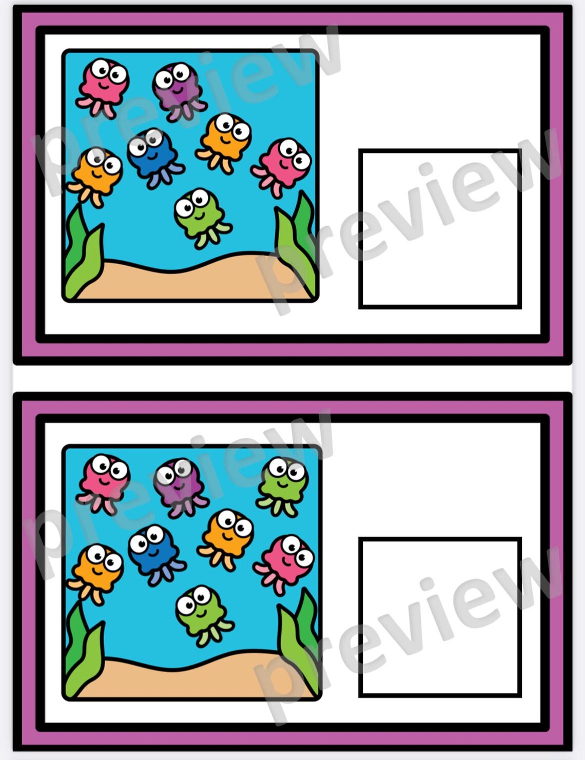 Jellyfish Counting Cards - Etsy