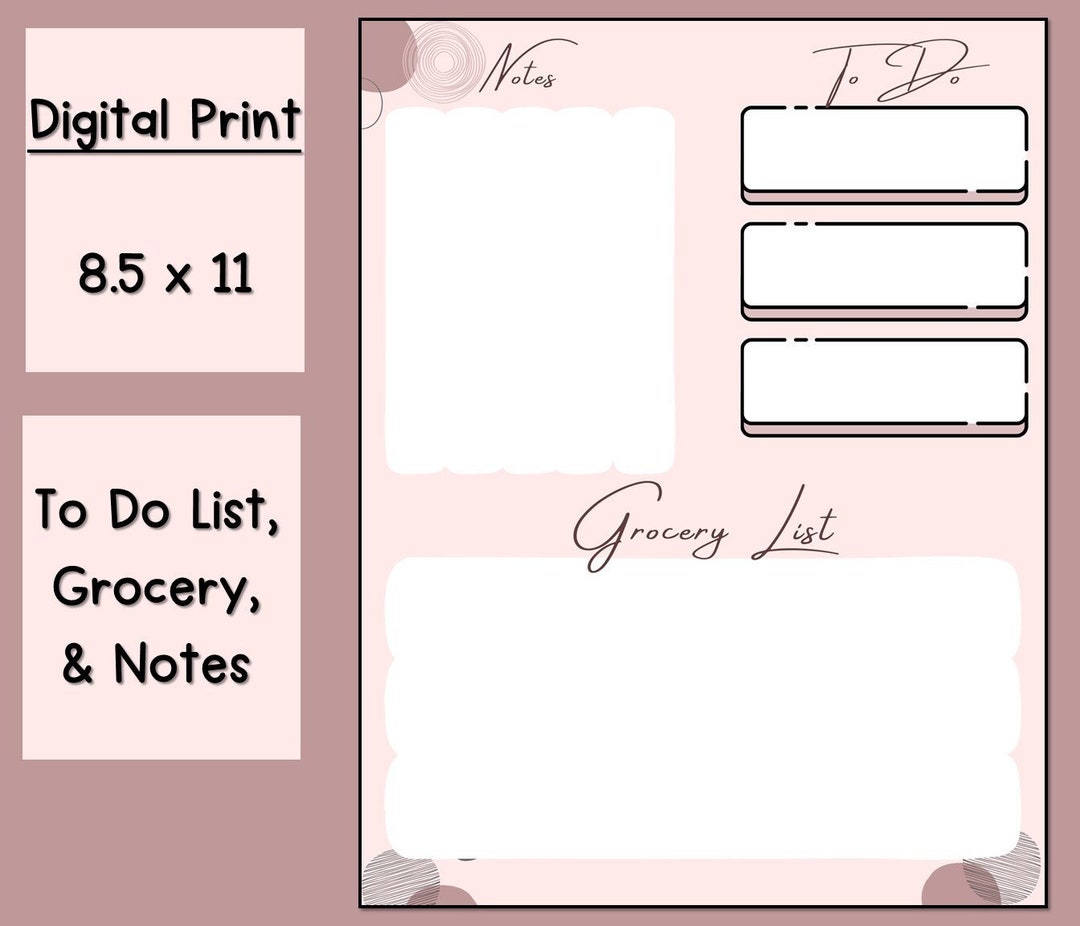 To Do List- Grocery- Notes: Neutral Colors - Etsy