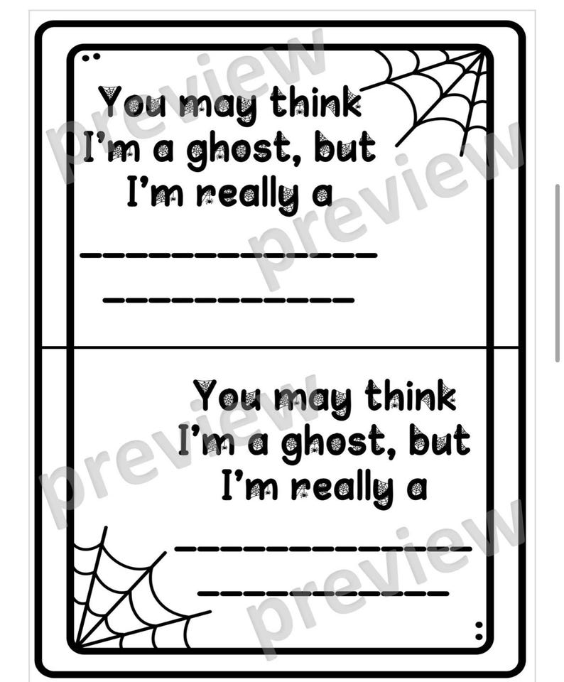 Disguise a Ghost Craft: Halloween Writing Activity (instant Download ...