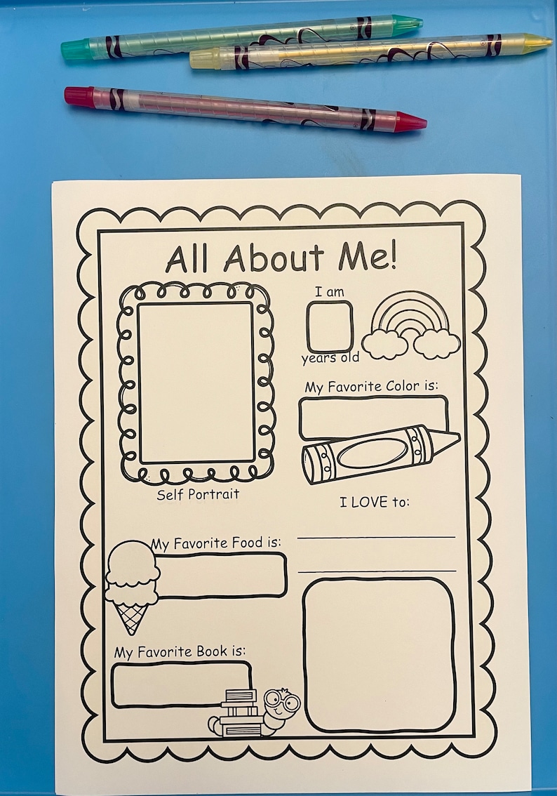 All About Me Worksheet: Back to School Printable (digital Download) - Etsy