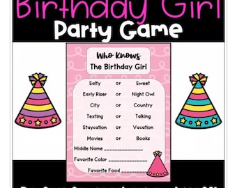 Who Knows the Birthday Girl the Best | Birthday Game | Digital Print - Etsy