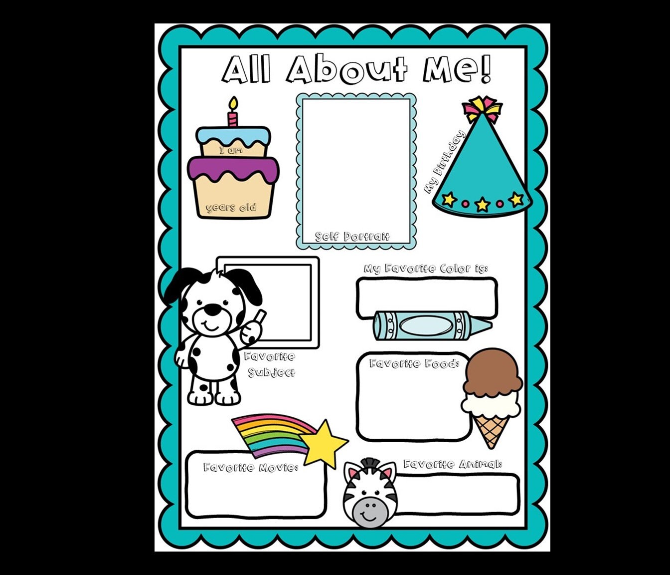 Printable All About Me Worksheet | Digital Download | PDF | Back to ...