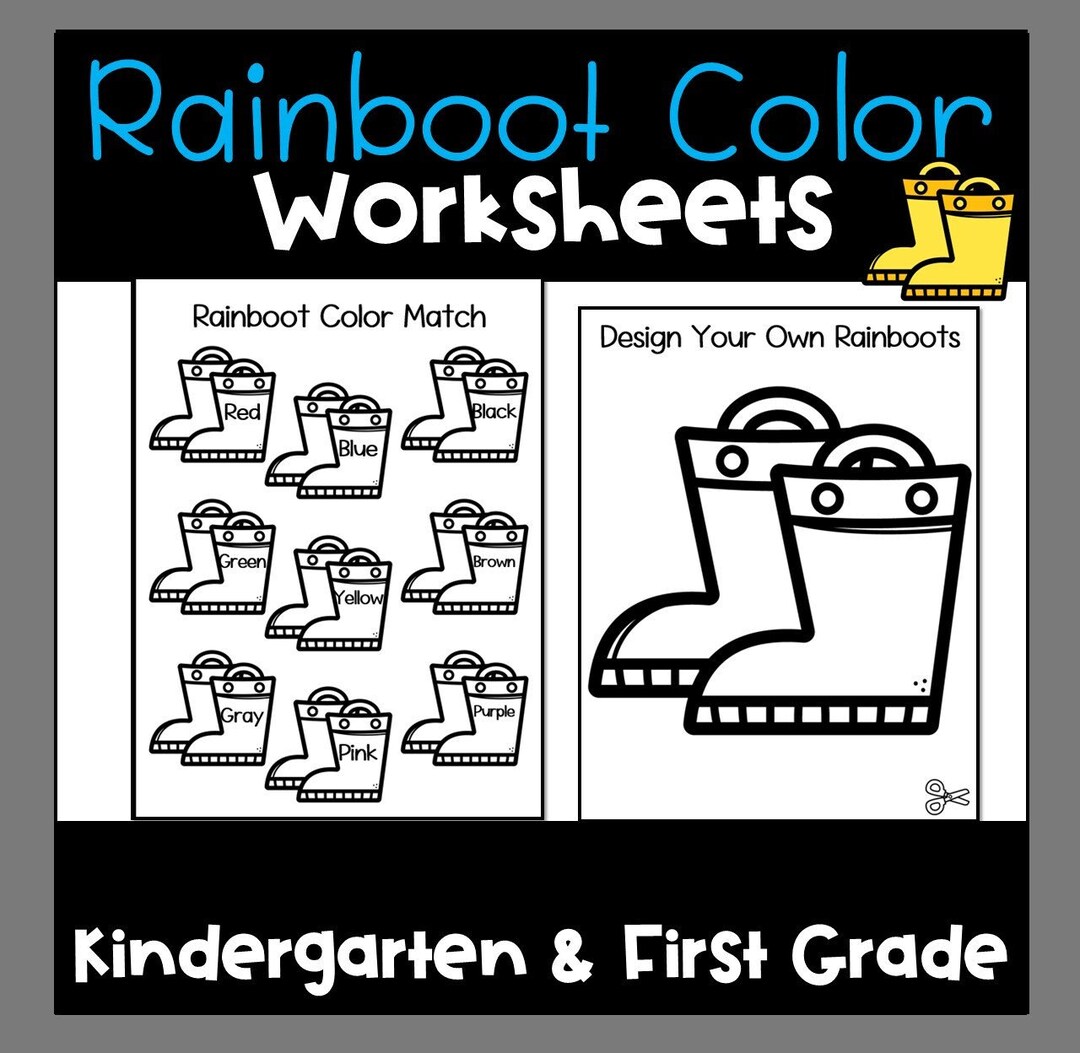 Rainboot Color Words & Design - Etsy