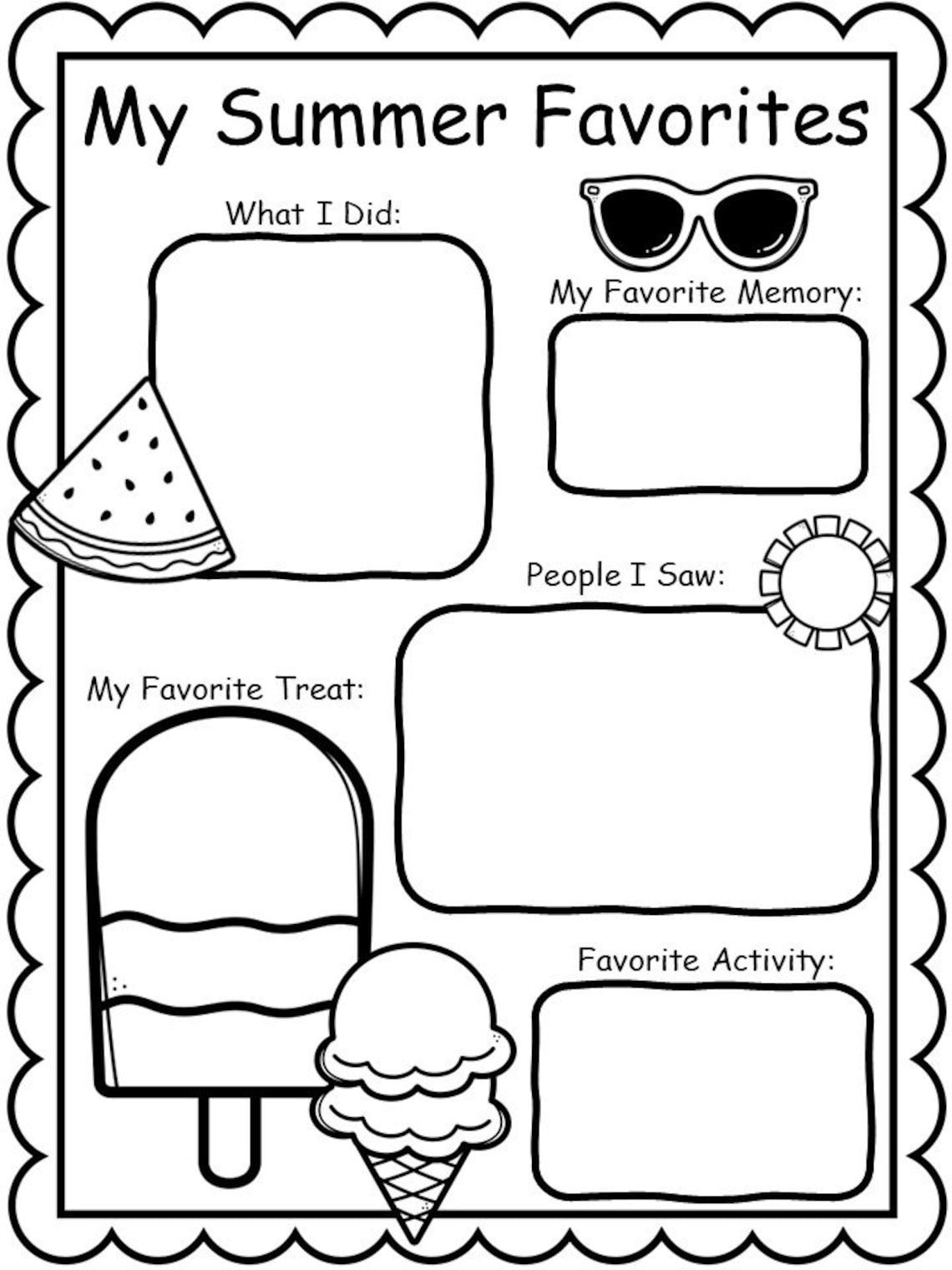 My Summer Favorites | Digital Download | PDF | Back to School | Instant ...