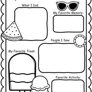 Summer Favorites Worksheet: Fill-in Activity (PDF Download) - Etsy