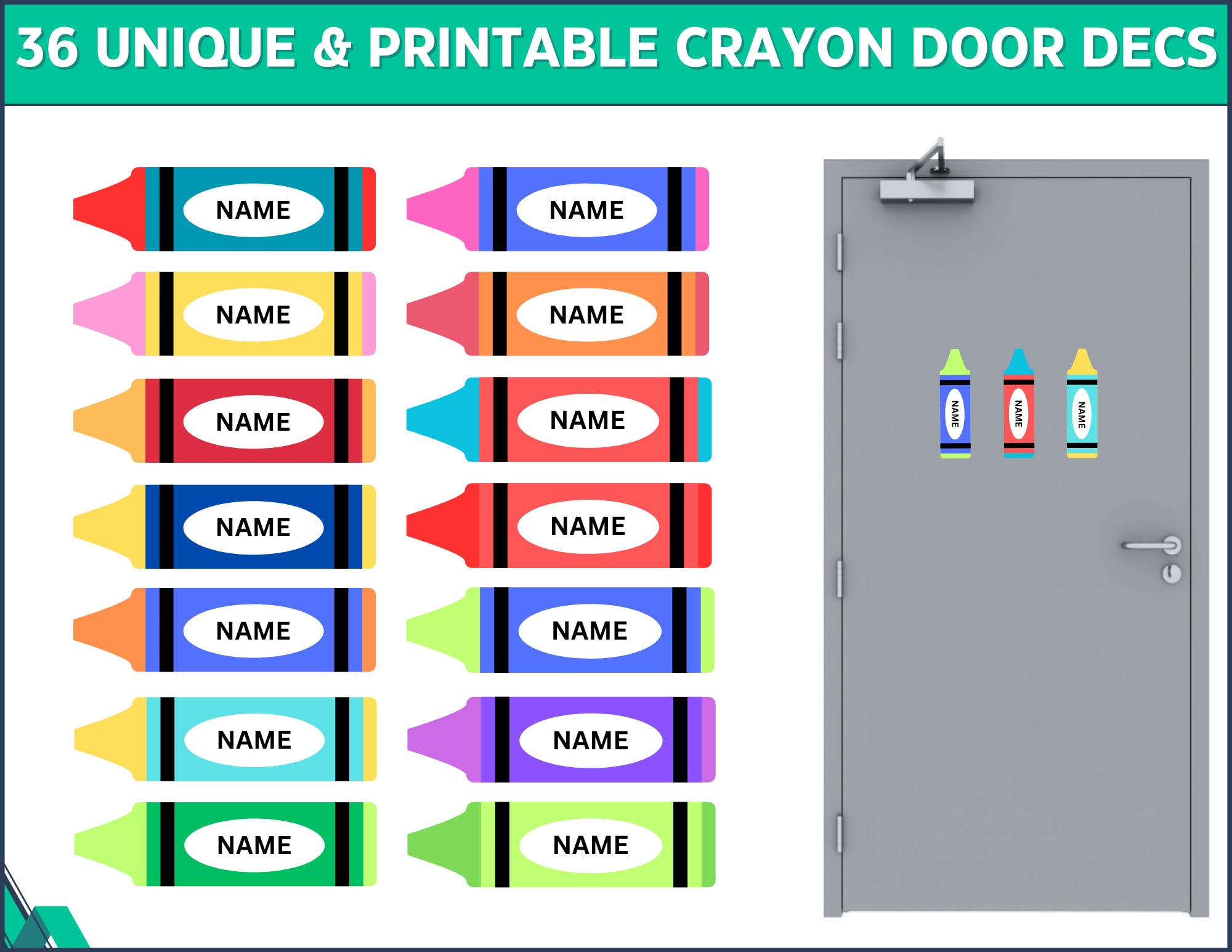 Printable RA Crayon Door Decs - Etsy