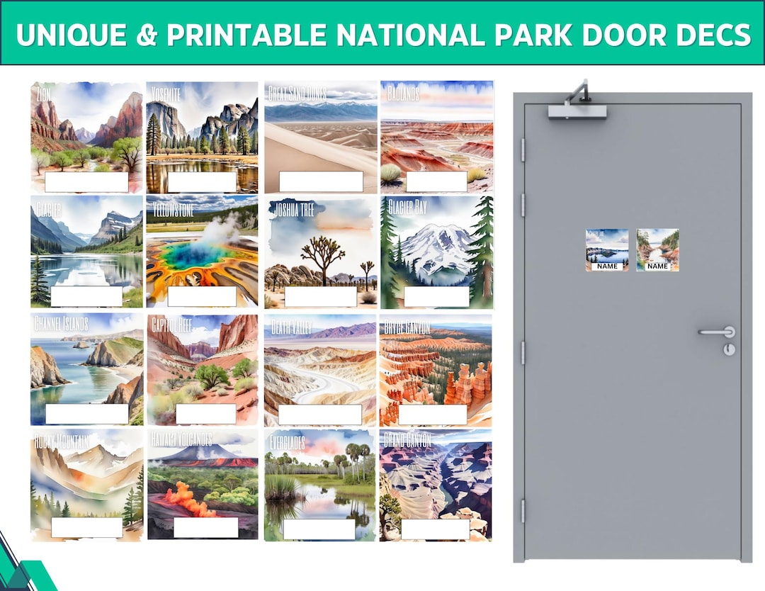 Printable 'national Parks' RA Door Decs - Etsy