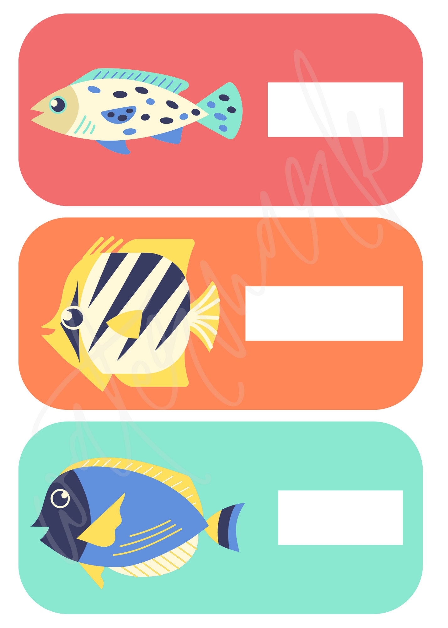 RA 'colorful Fish' Door Decs - Etsy