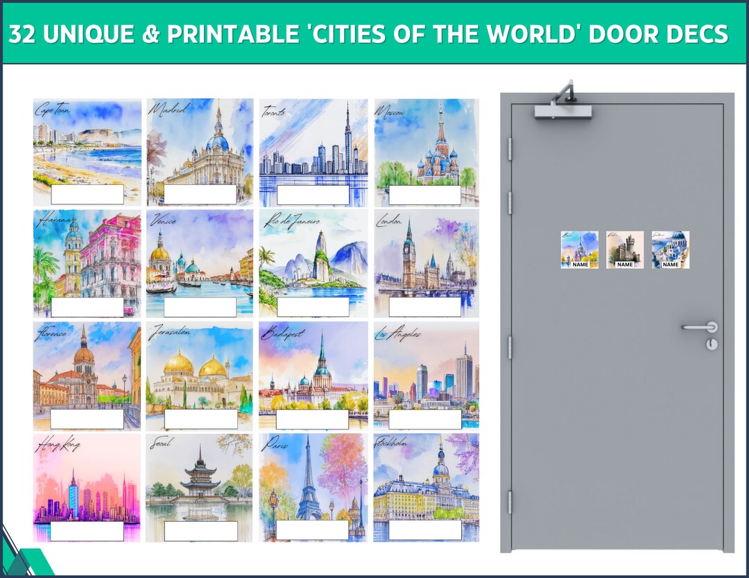 Printable 'cities of the World' RA Door Decs - Etsy