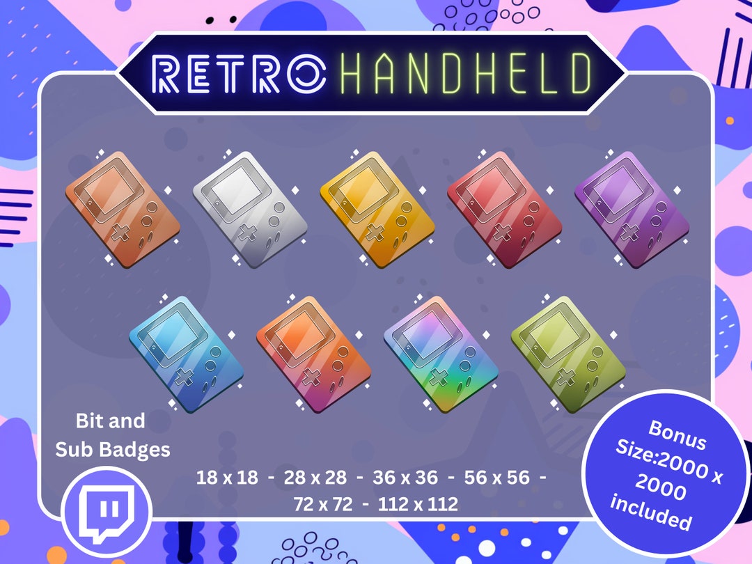 Twitch Bit/ Sub Badges: Retro Handheld for Streaming Bit - Etsy