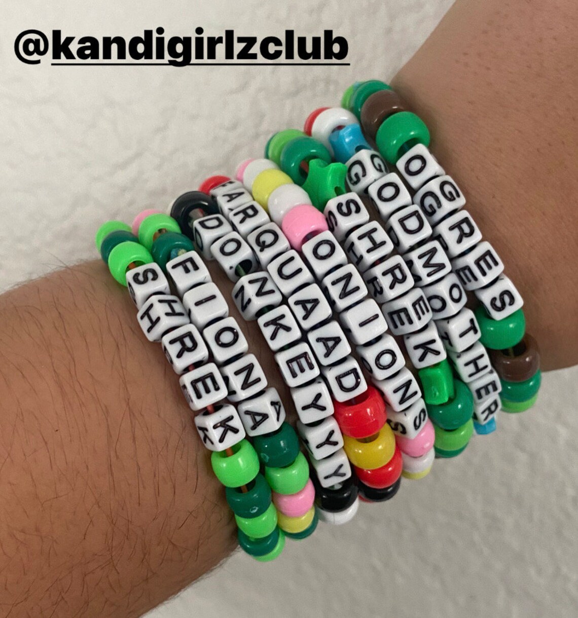 Shrek Themed Single Personalized Rave Kandi/friendship Bracelet - Etsy