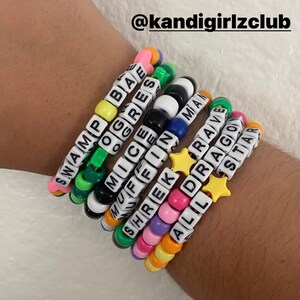 Shrek Themed - Single Personalized Rave Kandi/friendship Bracelet - Etsy