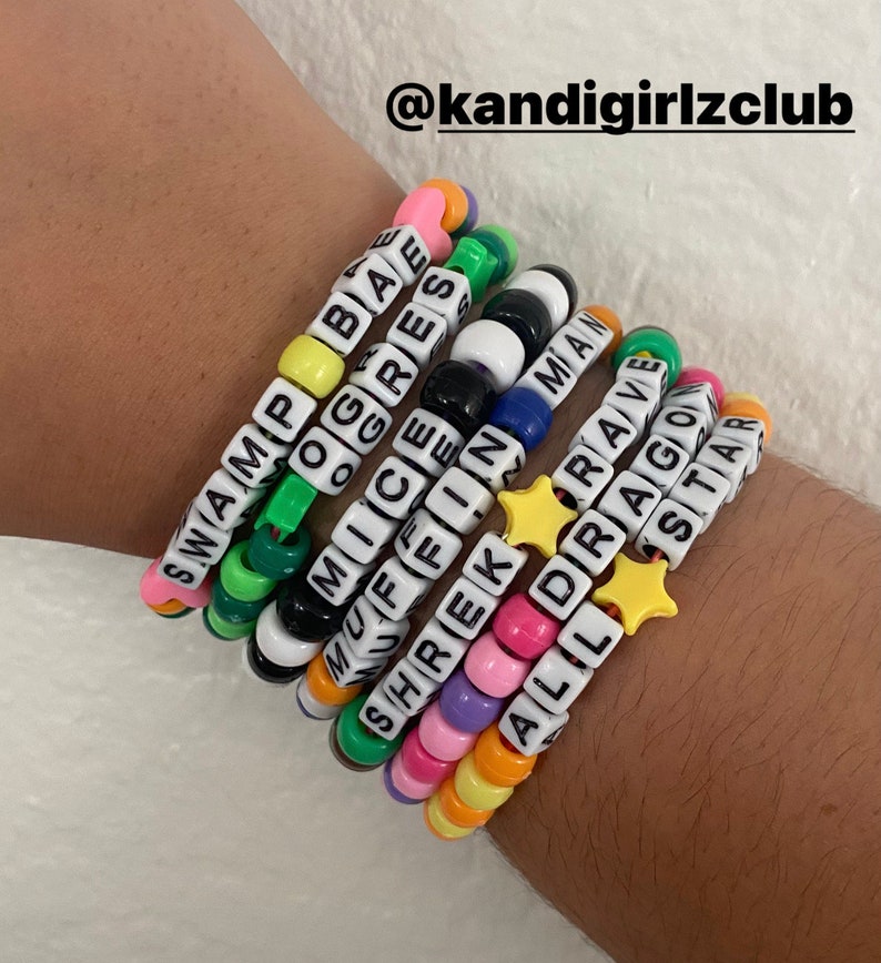 Shrek Themed - Single Personalized Rave Kandi/friendship Bracelet - Etsy