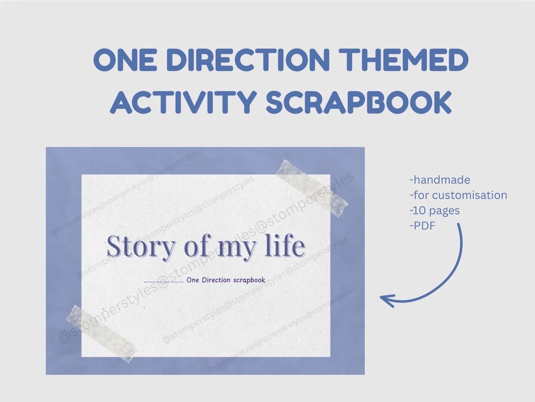 One Direction Activity Scrapbook Digital Pdf (10 Pages) - Etsy
