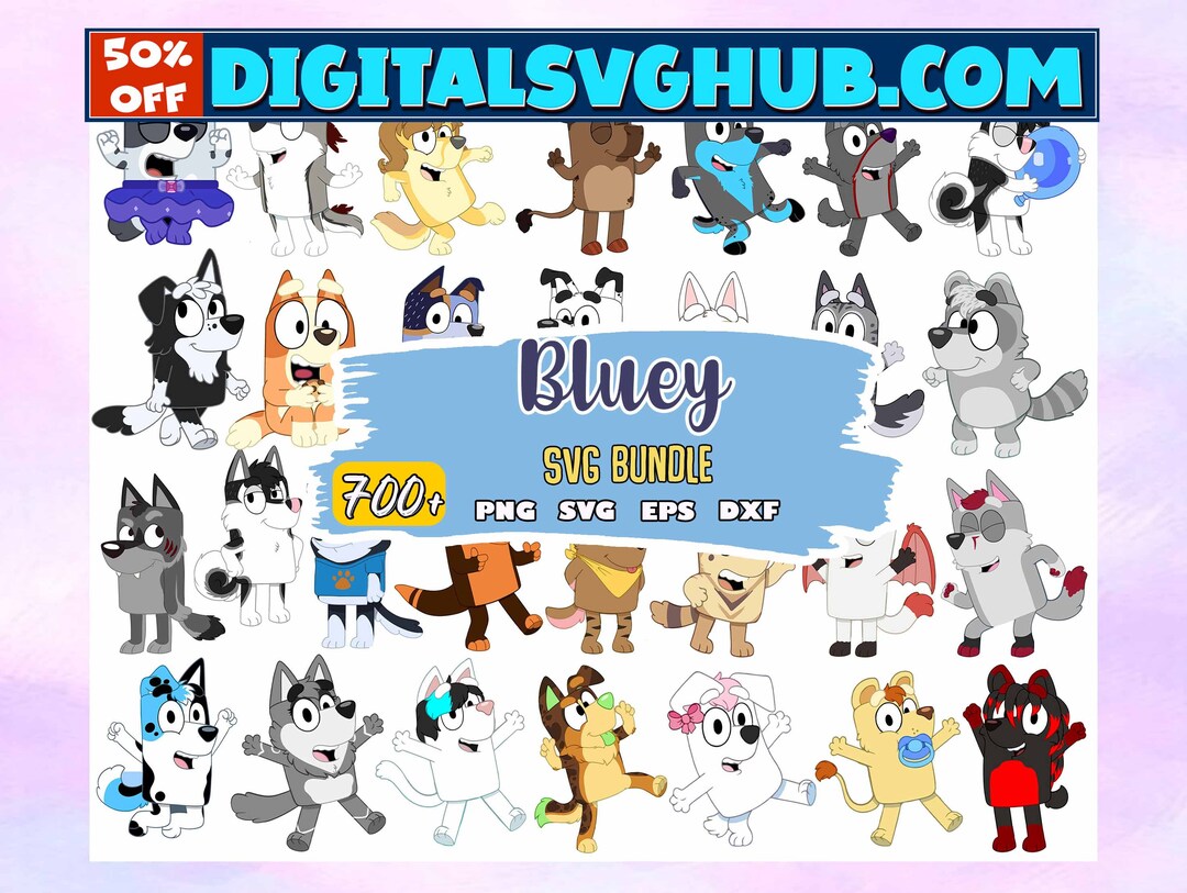 Mega Bluey Png Bundle Bluey Cut Files for Cricut Bluey - Etsy