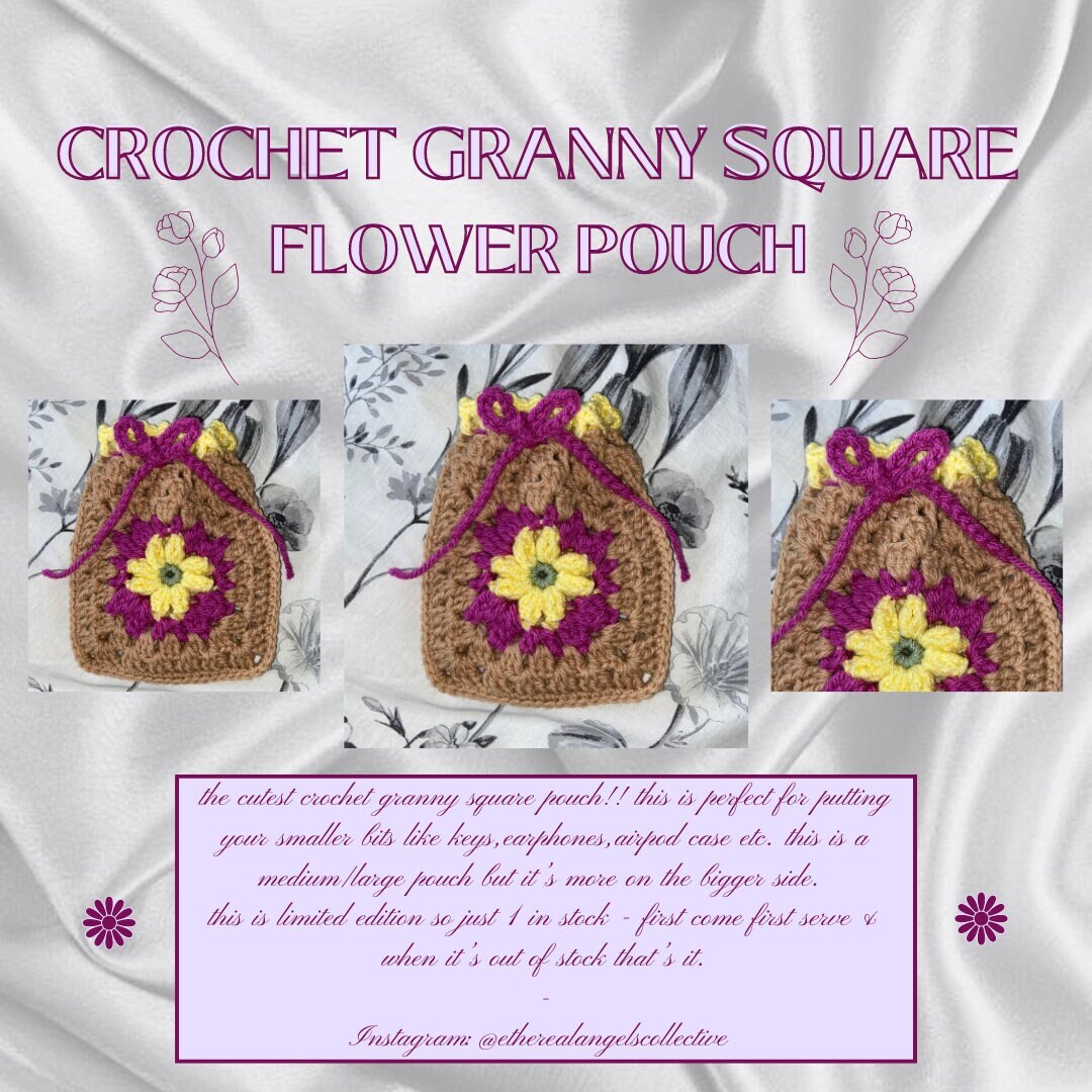 Crochet Granny Square Pouch - Etsy