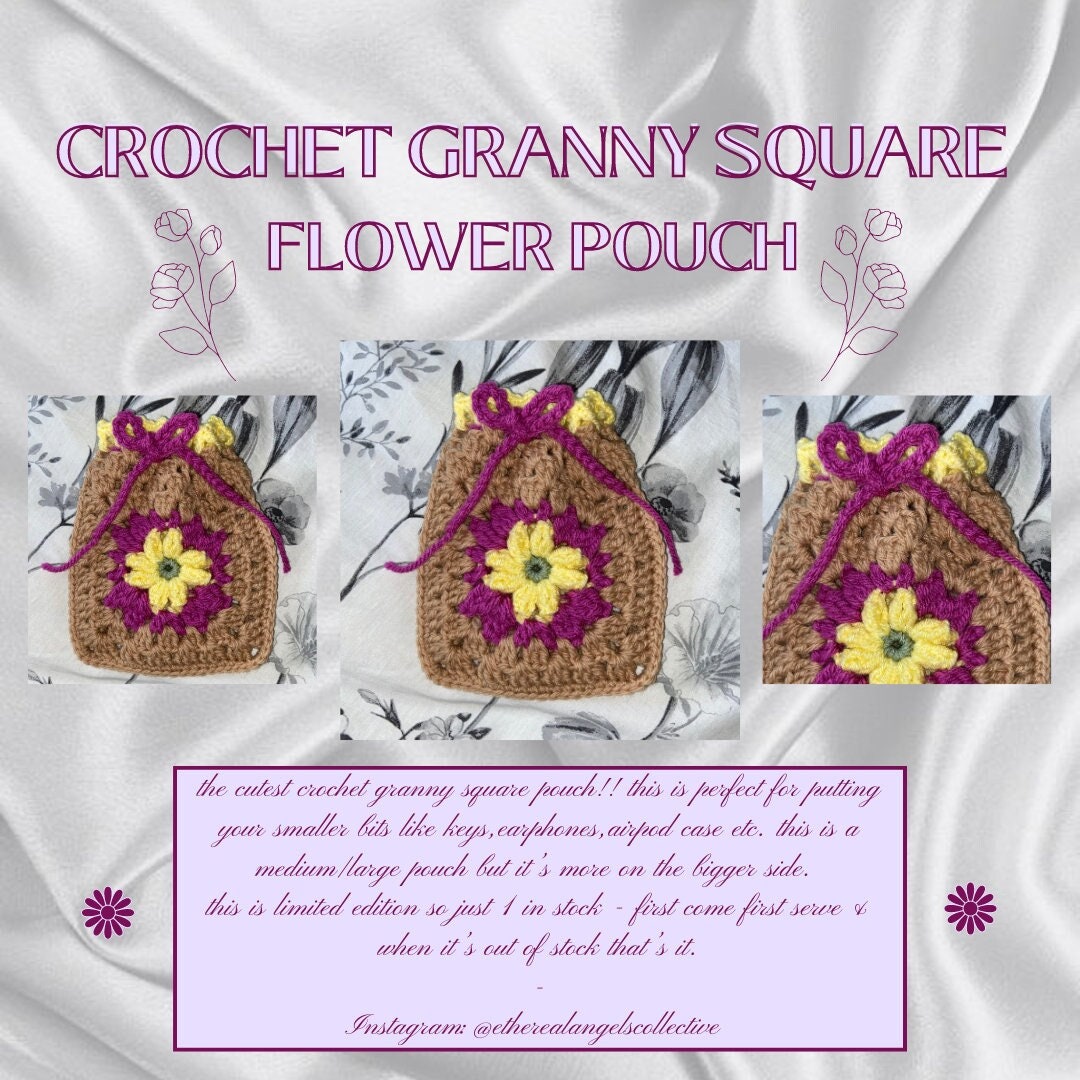 Crochet Granny Square Pouch - Etsy