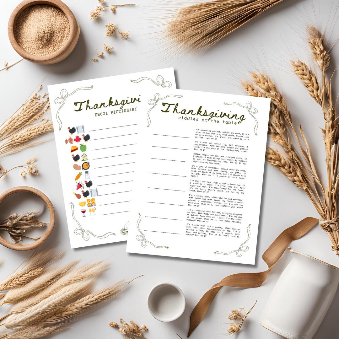Thanksgiving Game Bundle | Emoji Game and Riddles | Thanksgiving ...