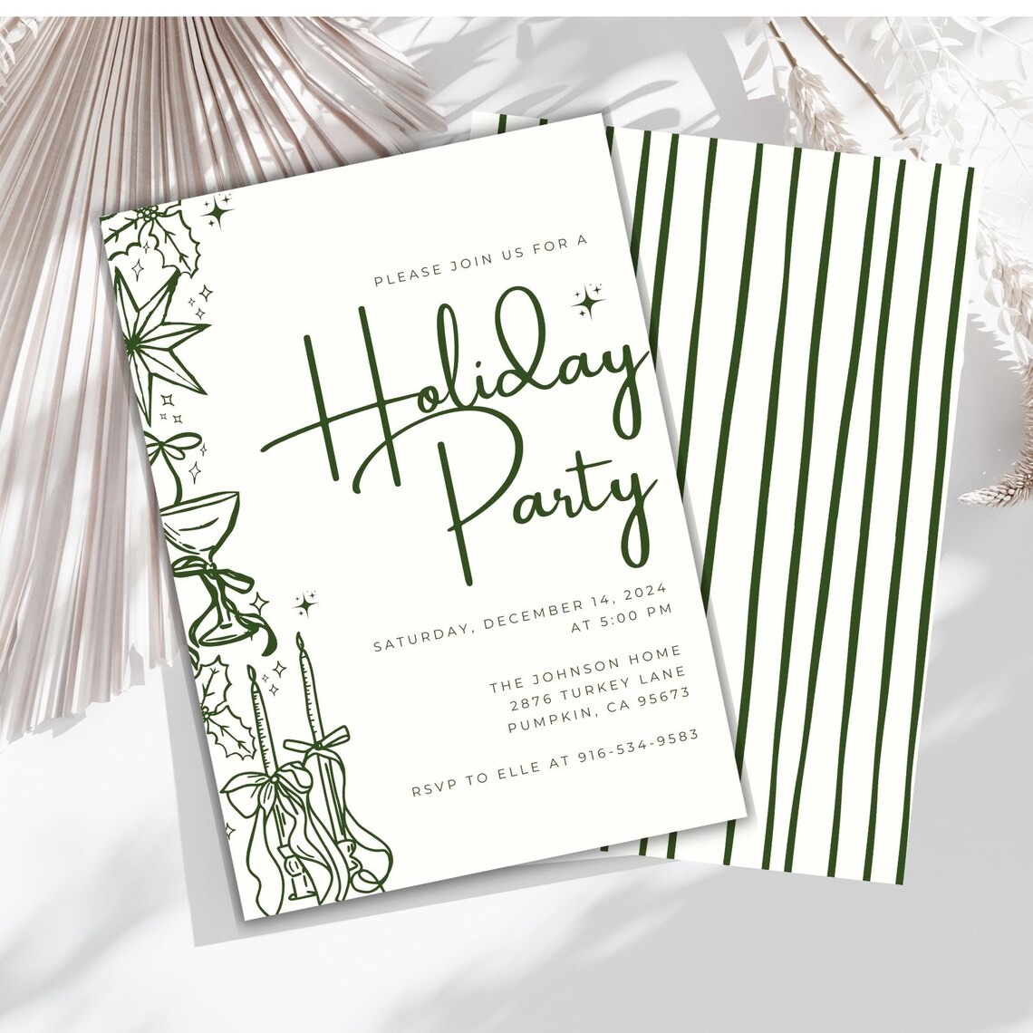 Editable Holiday Party Invitation, Christmas Invitation Template ...