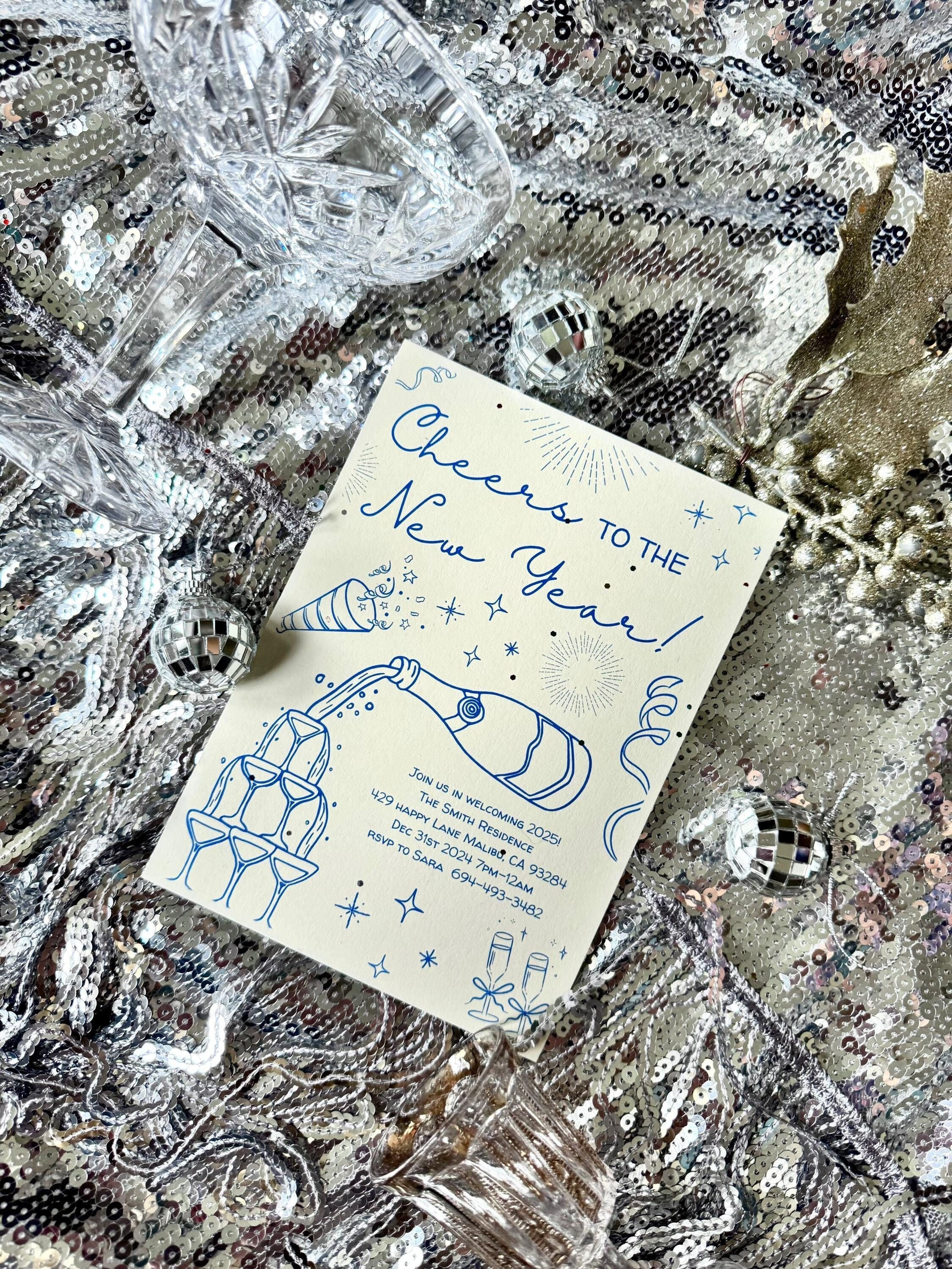 New Years Eve Invitation Template Digital Party Planning NYE Party ...