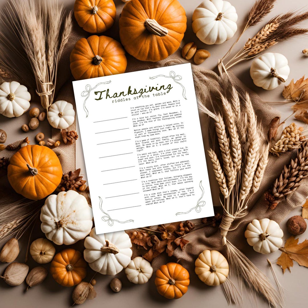 Thanksgiving Riddle Me This Trivia Game | Thanksgiving Printable Games ...