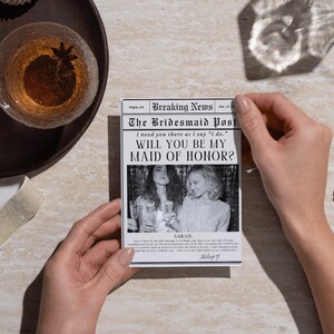 Custom Bridesmaid Proposal Newspaper Template Printable Will You Be My ...