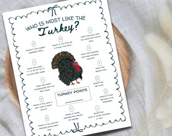 Printable Thanksgiving Game,family Thanksgiving Game Dinner Table Game ...