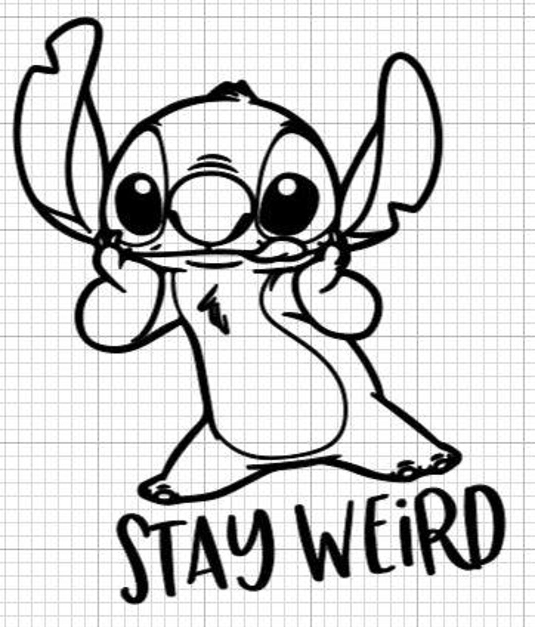 Stitch Stay Weird Decal - Etsy