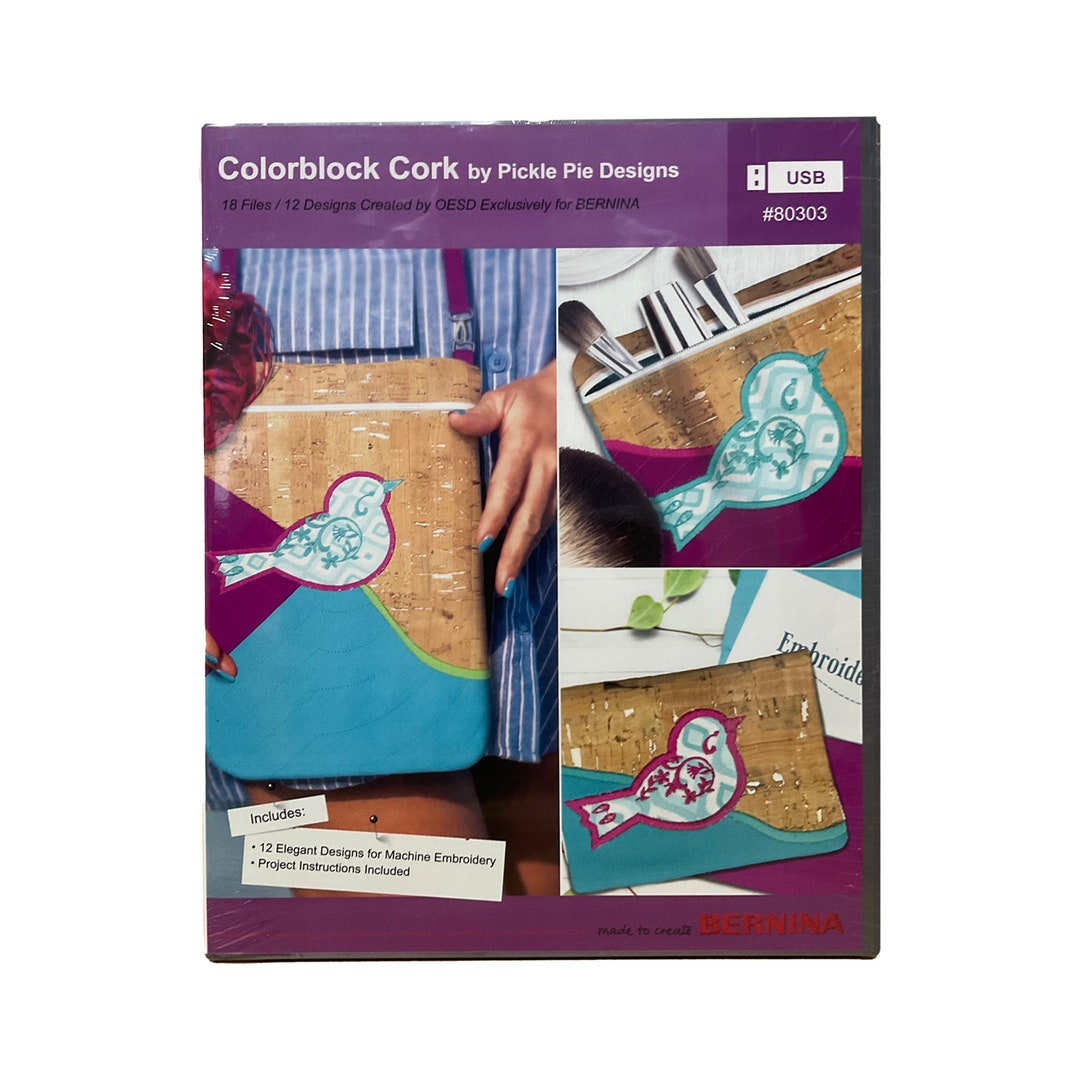 Colorblock Cork by Pickle Pie Designs OESD Embroidery Design #80303 USB ...